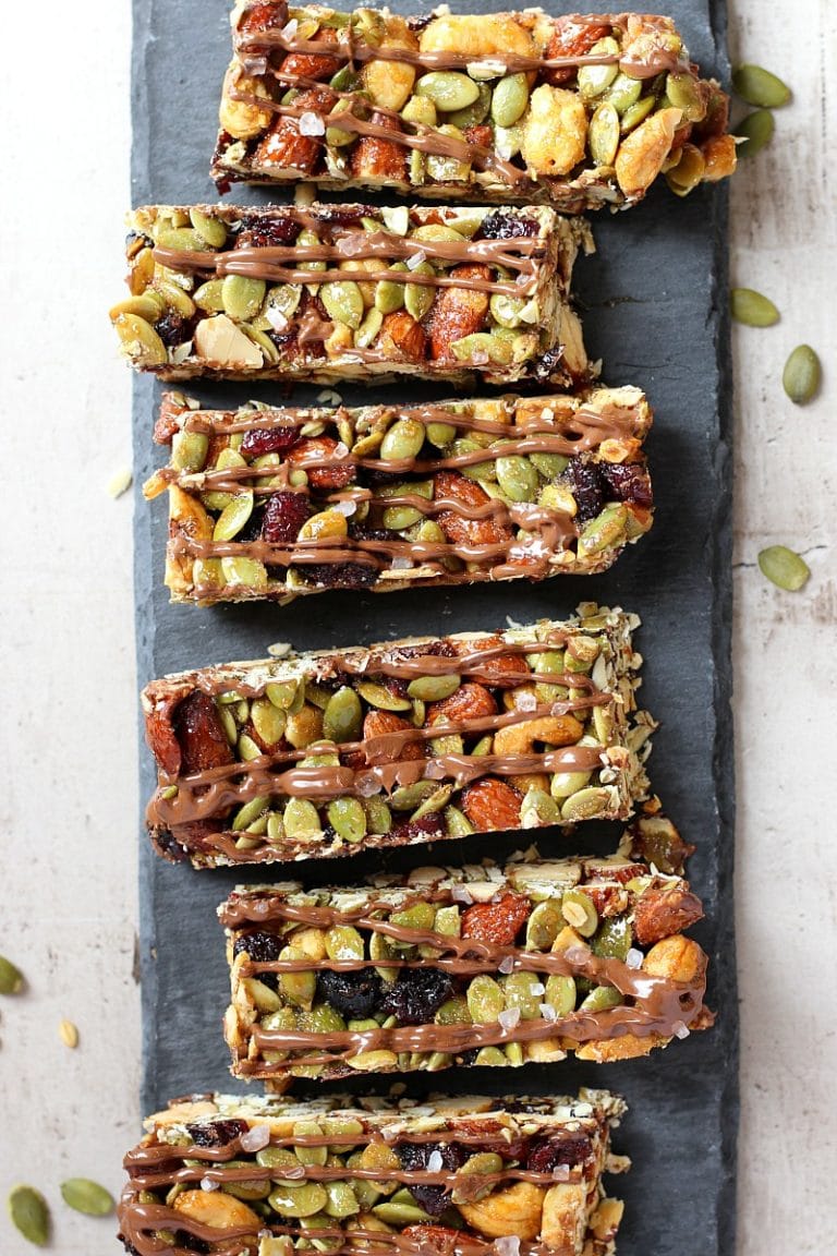 Salted Chocolate Nutty Bars | Garden in the Kitchen