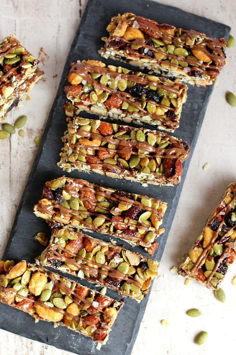 Salted Chocolate Nutty Bars | Garden in the Kitchen