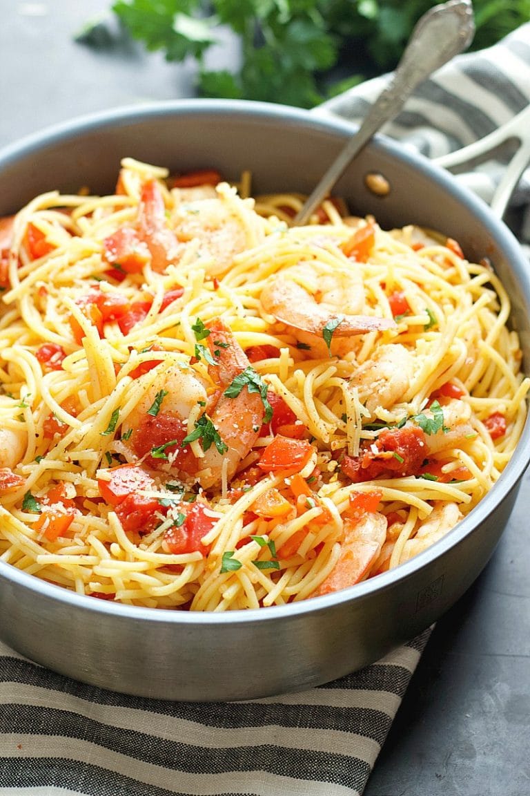 Shrimp Spaghetti Aglio & Olio | Garden in the Kitchen