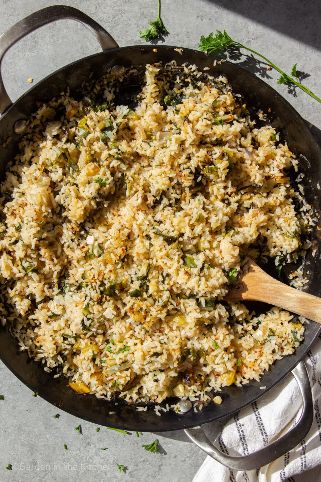Garlic Fried Rice with Swiss Chard | Garden in the Kitchen