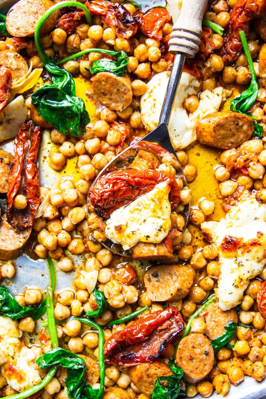 Sun Dried Tomato Sausage Chickpea (Sheet Pan Dinner) | Garden in the ...
