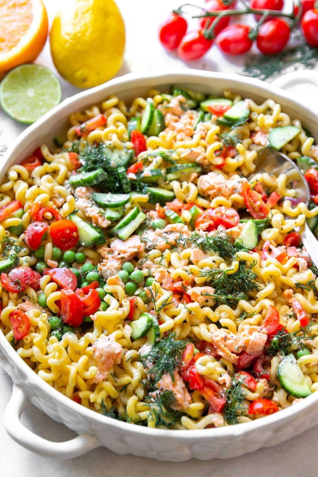 Creamy Citrus Salmon Pasta Salad | Garden in the Kitchen